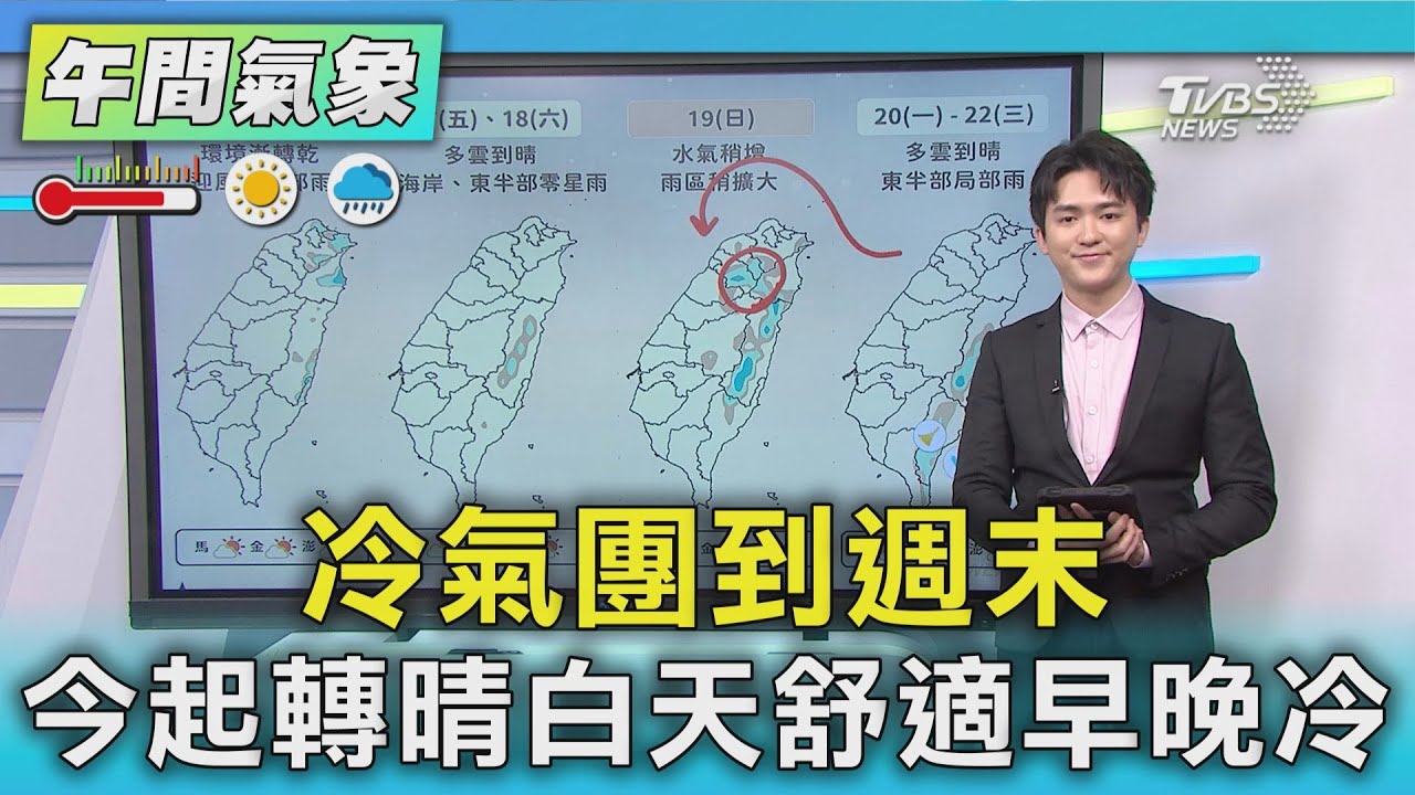 冷氣團到週末 今起轉晴白天舒適早晚冷｜氣象主播 吳軒彤｜午間氣象｜TVBS新聞20250116 @TVBSNEWS01│TVBS新聞網