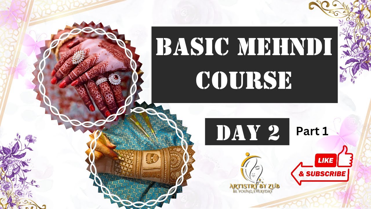 Basic Mehndi Course part 1 || Simple Mehndi Design || Full Tutorial ...