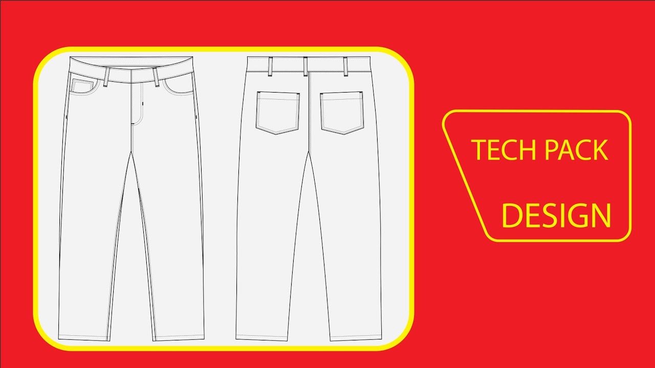 Pant tech pack design services for clothing manufacturers - YouTube
