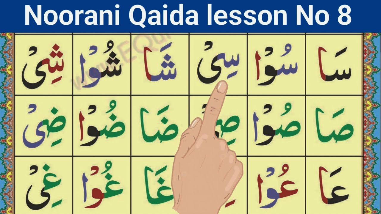 How to learn Qaida noorania easily at home/ Noorani Qaida lesson No 8 ...