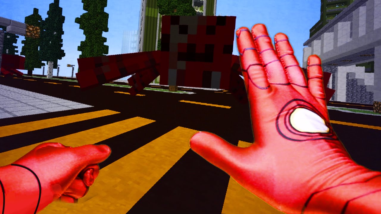 Realistic Minecraft IRON KID vs GIANT RADIOACTIVE SPIDERS! (Real Life ...