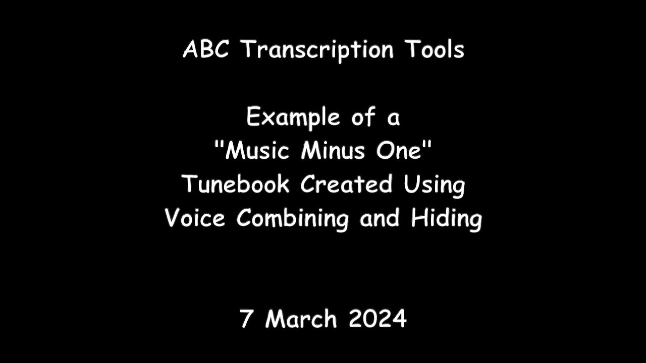 ABC Transcription Tools - Example of a "Music Minus One" Tunebook - YouTube