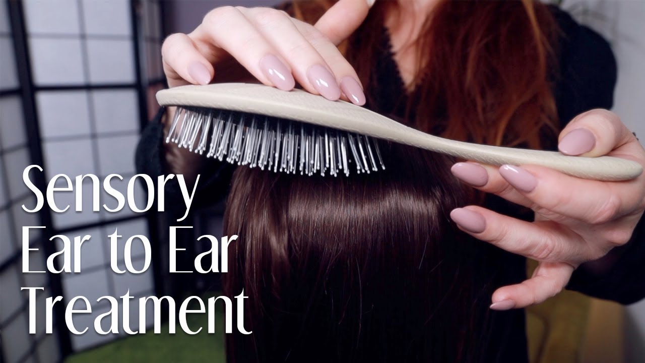 Sensory ASMR Treatment 💜 NO TALKING 💜 Ear to Ear Sounds, Hair Brushing ...