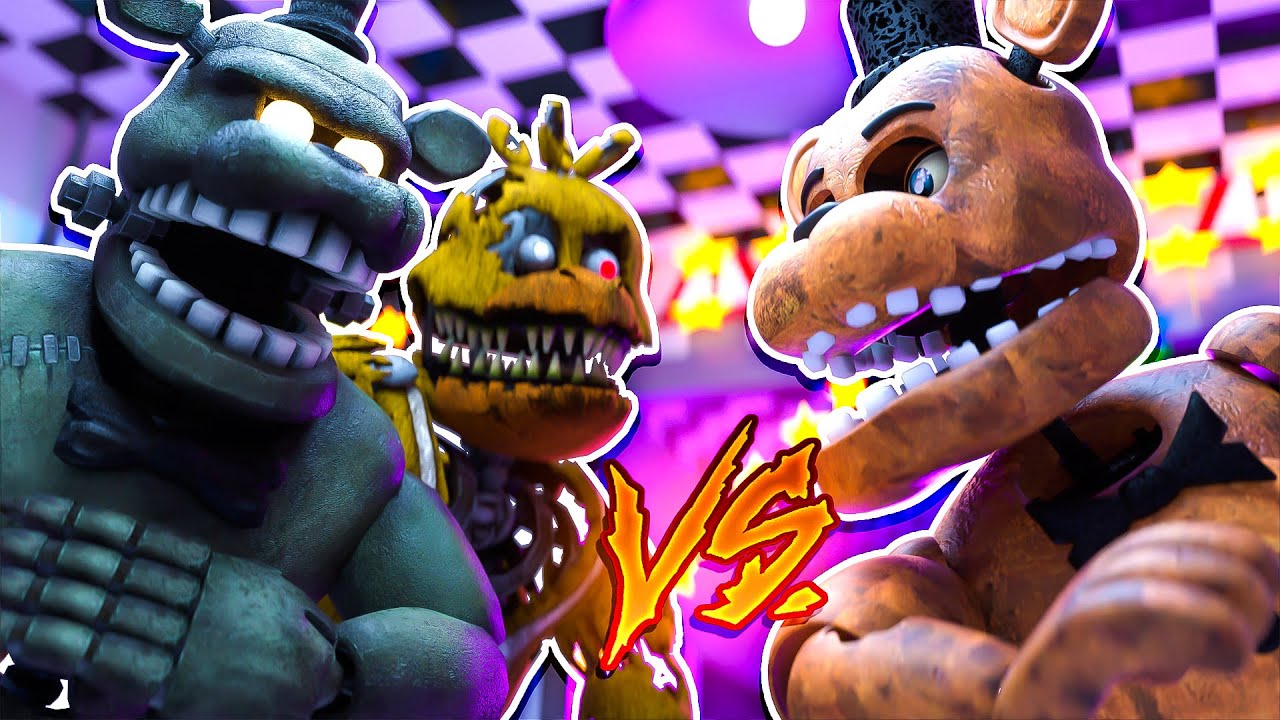 Withered Freddy vs Dreadbear vs Nightmare Chica FNAF | Minecraft Five ...