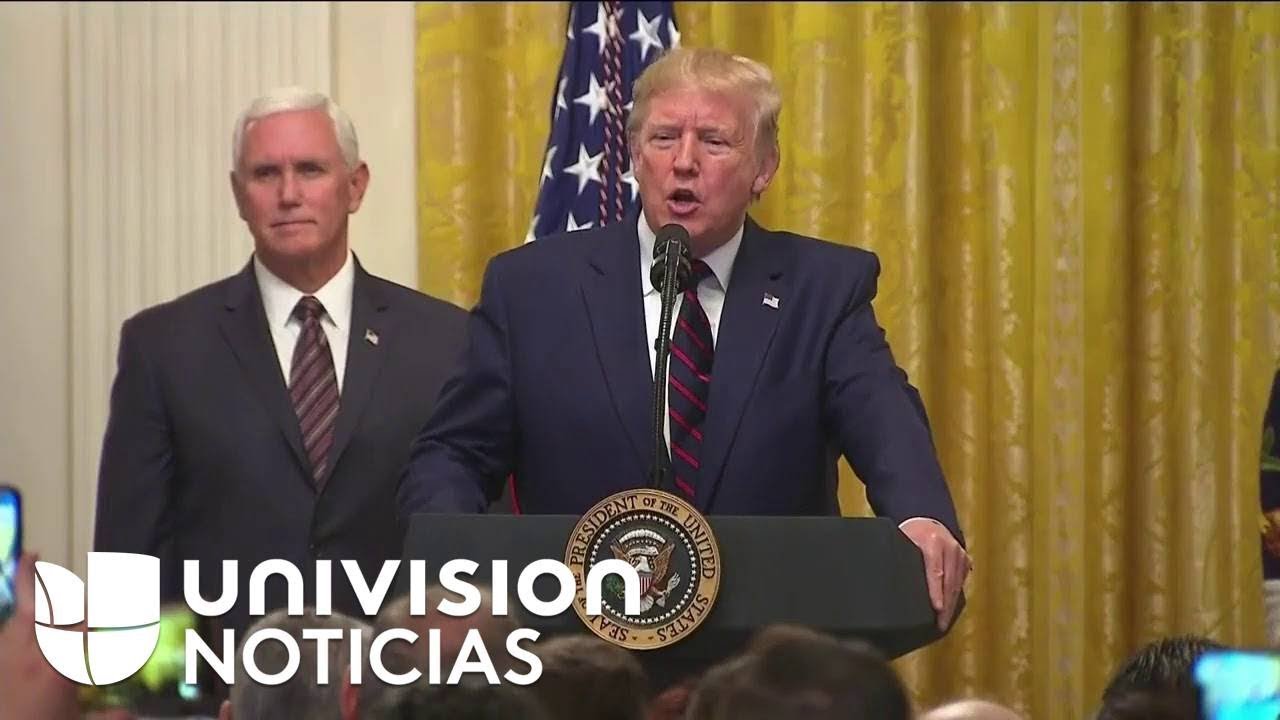 El presidente Donald Trump participa en la ceremonia de celebración del ...