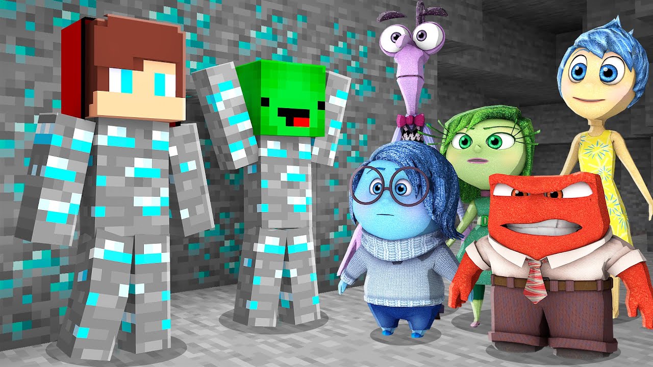 JJ and Mikey HIDE From Joy , Disgust , Fear , Anger Inside Out 2 in Minecraft Challenge - Maizen ...