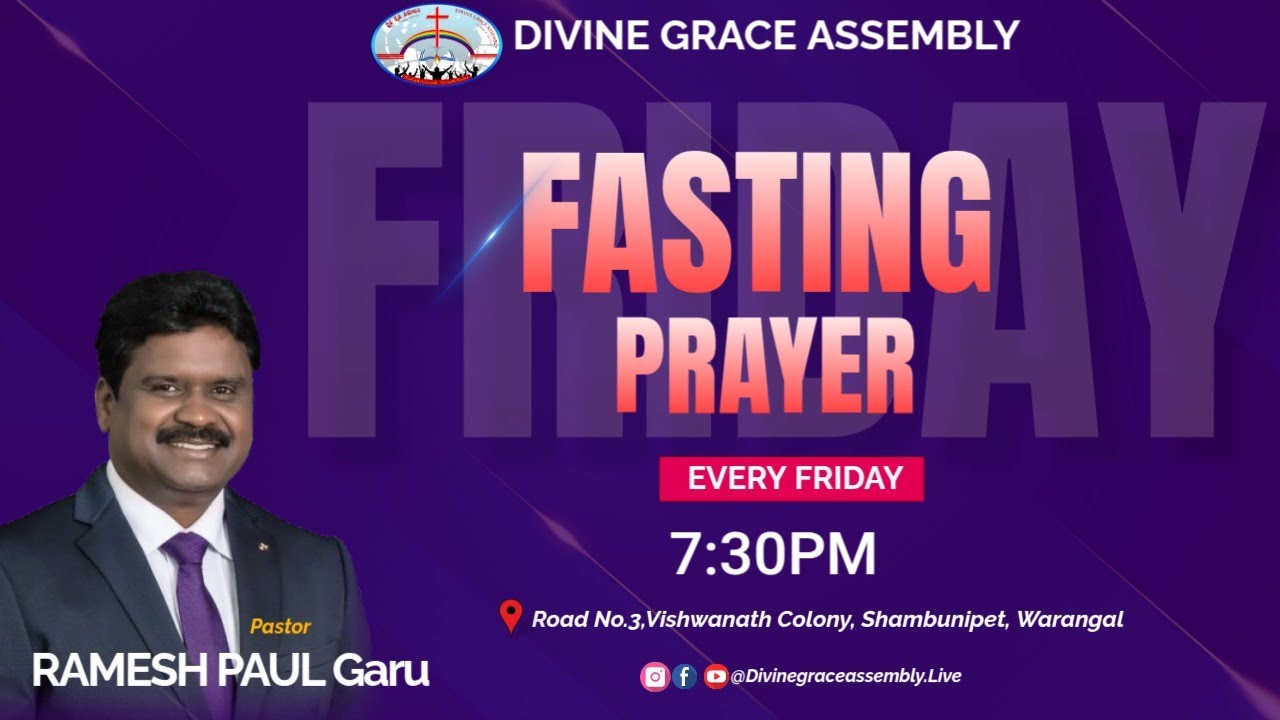 🔴 FASTING PRAYER || Pastor Ramesh Paul || డివైన్ గ్రేస్ రమేష్ పాల్ | 23 ...