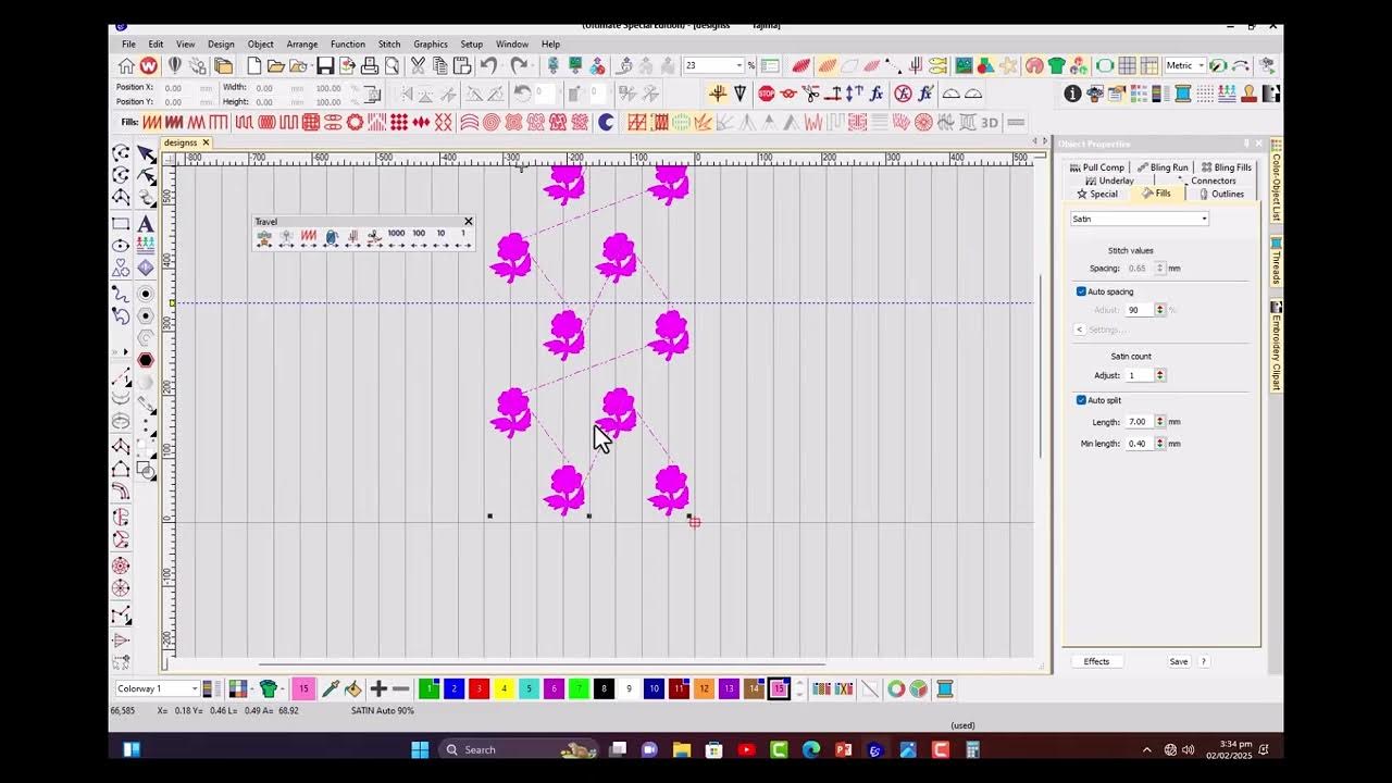 Traveling of Design For whole Machine Area in Wilcom | English | Lec#: 13 | Explore Embroidery ...
