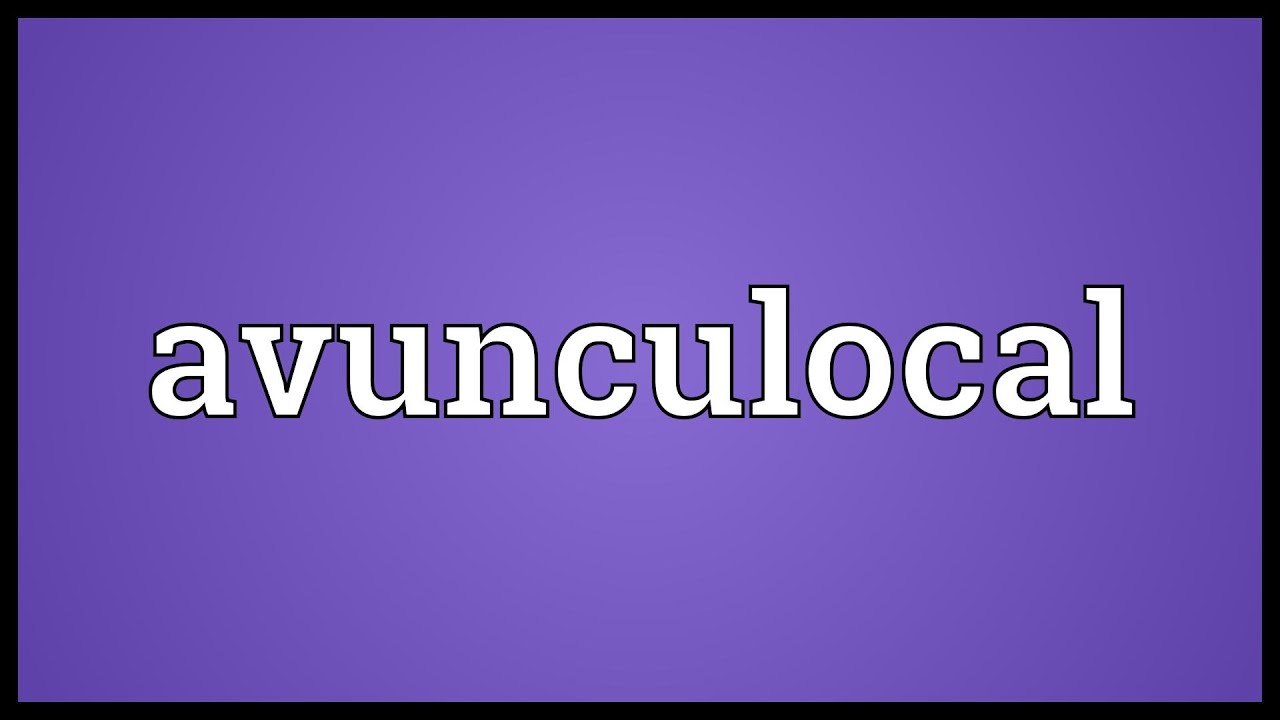 Avunculocal Meaning - YouTube