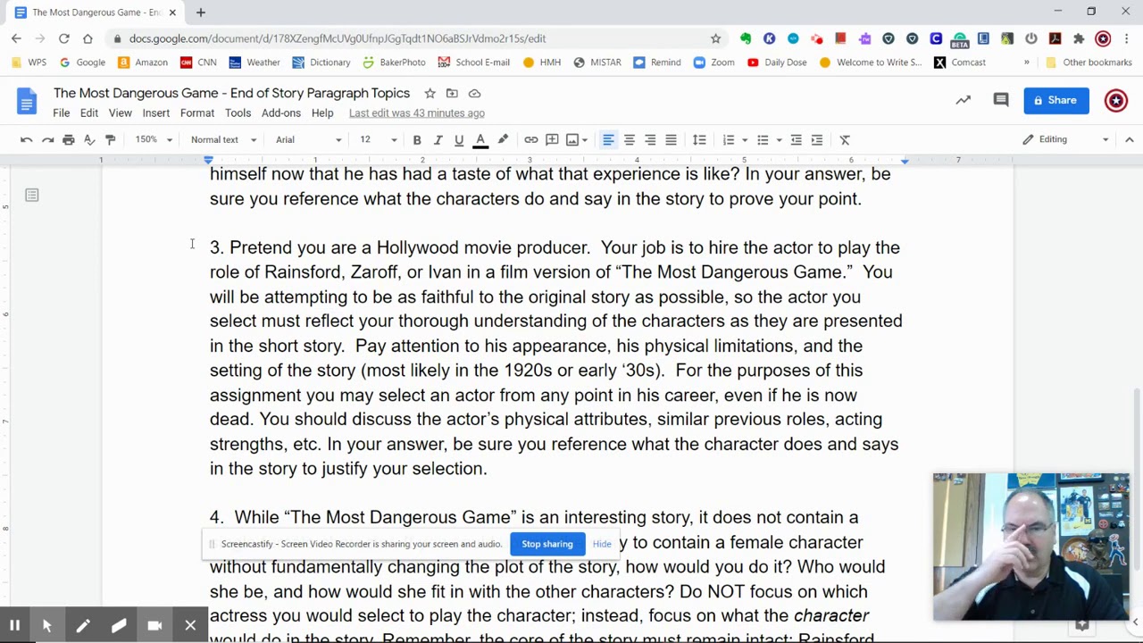 Explanation of "The Most Dangerous Game" Paragraph Assignment - YouTube
