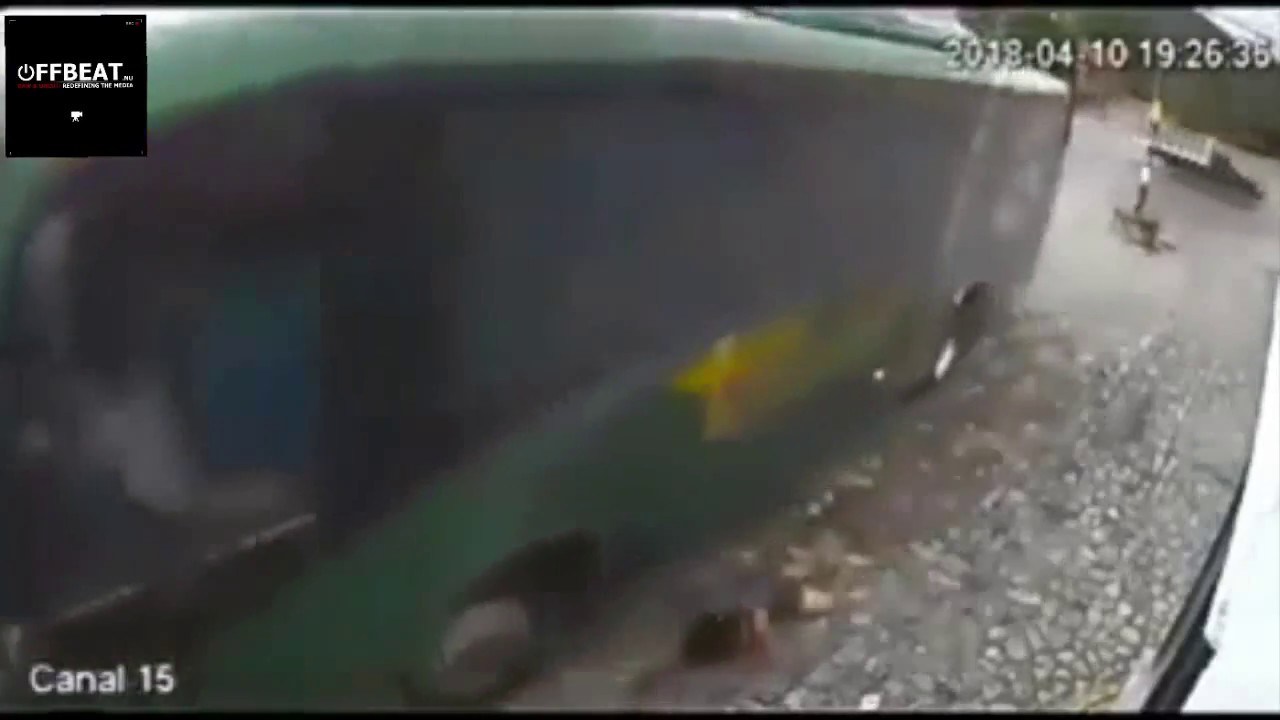 Woman got run over by bus, stands up and walks away - YouTube