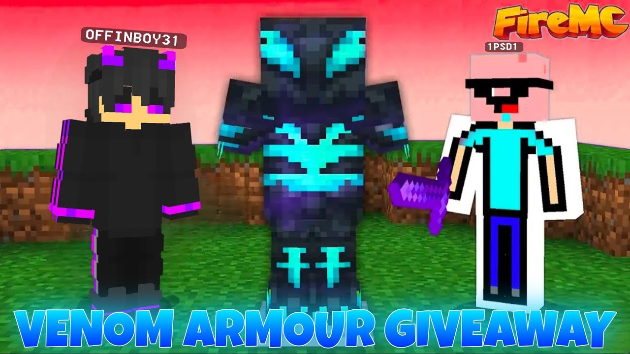 Rarest VENOM armour GIVEAWAY in this lifesteal public server (FIRE MC ...