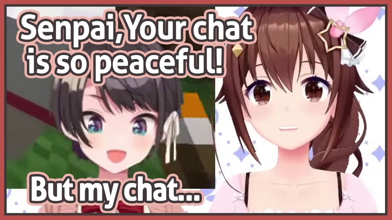 Subaru is amazed how peaceful Sora-senpai's chat is - YouTube