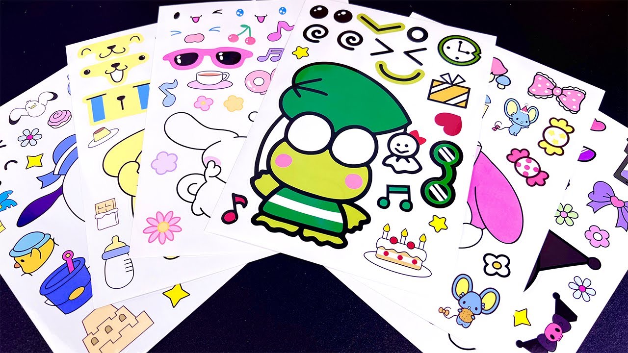 ASMR Sanrio Sticker DIY 🐸 | Relaxing Paper Art with Keroppi & Friends ...