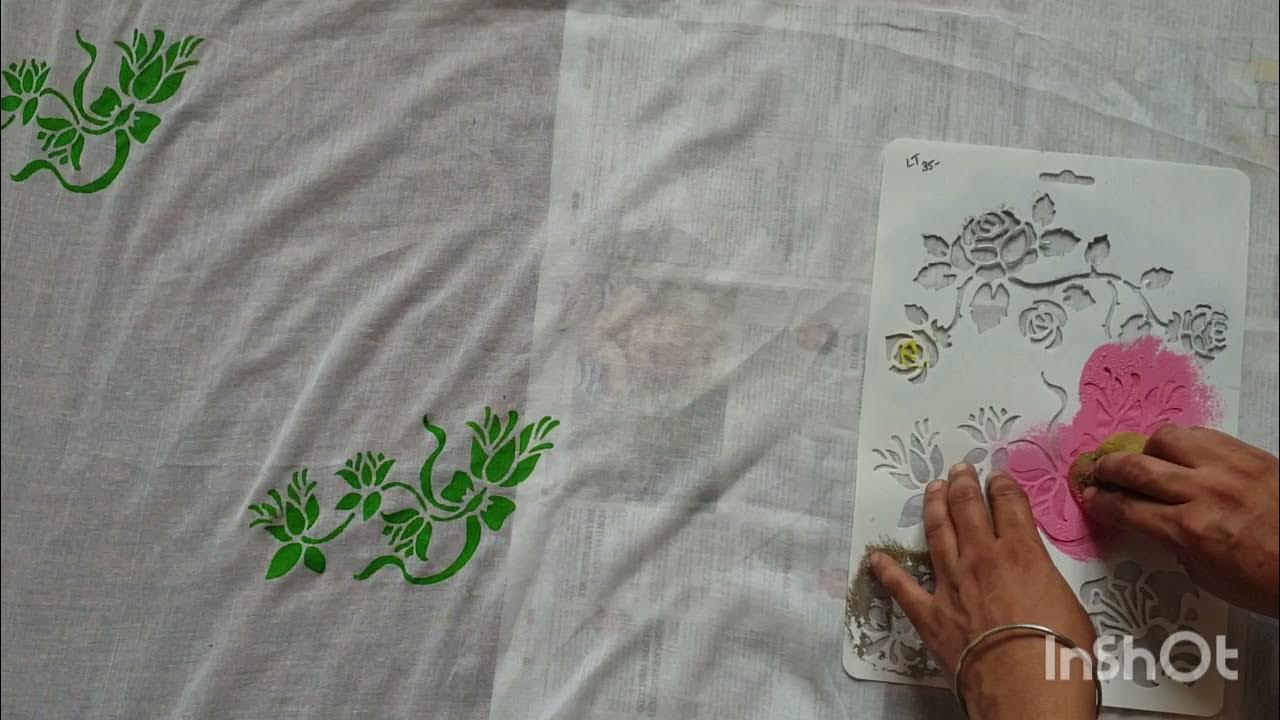 Dupatta Painting Stencil Painting how To Do Stencil Painting diy Dupatta Decoration dupatta dupatta-painting-stencil-painting-how-to-do-stencil-painting-diy-dupatta-decoration-dupatta