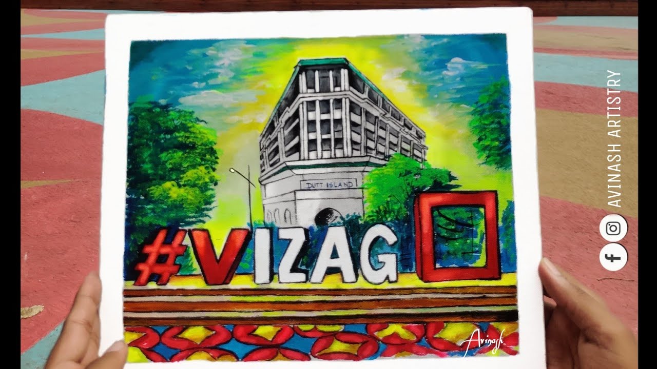Dutt Island Vizag Square | Vizag Sketchers | Avinash Artistry - YouTube