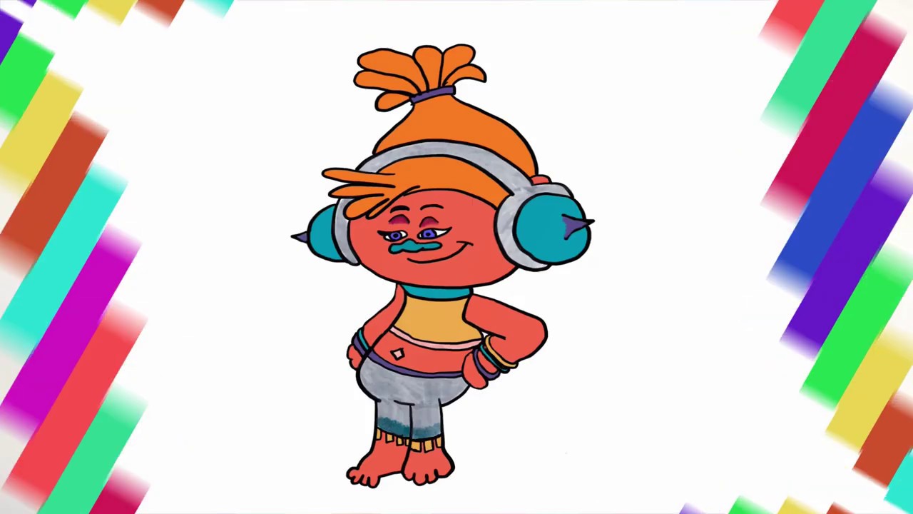 Trolls- DJ Suki | Learn to Draw and Color for Kids - YouTube