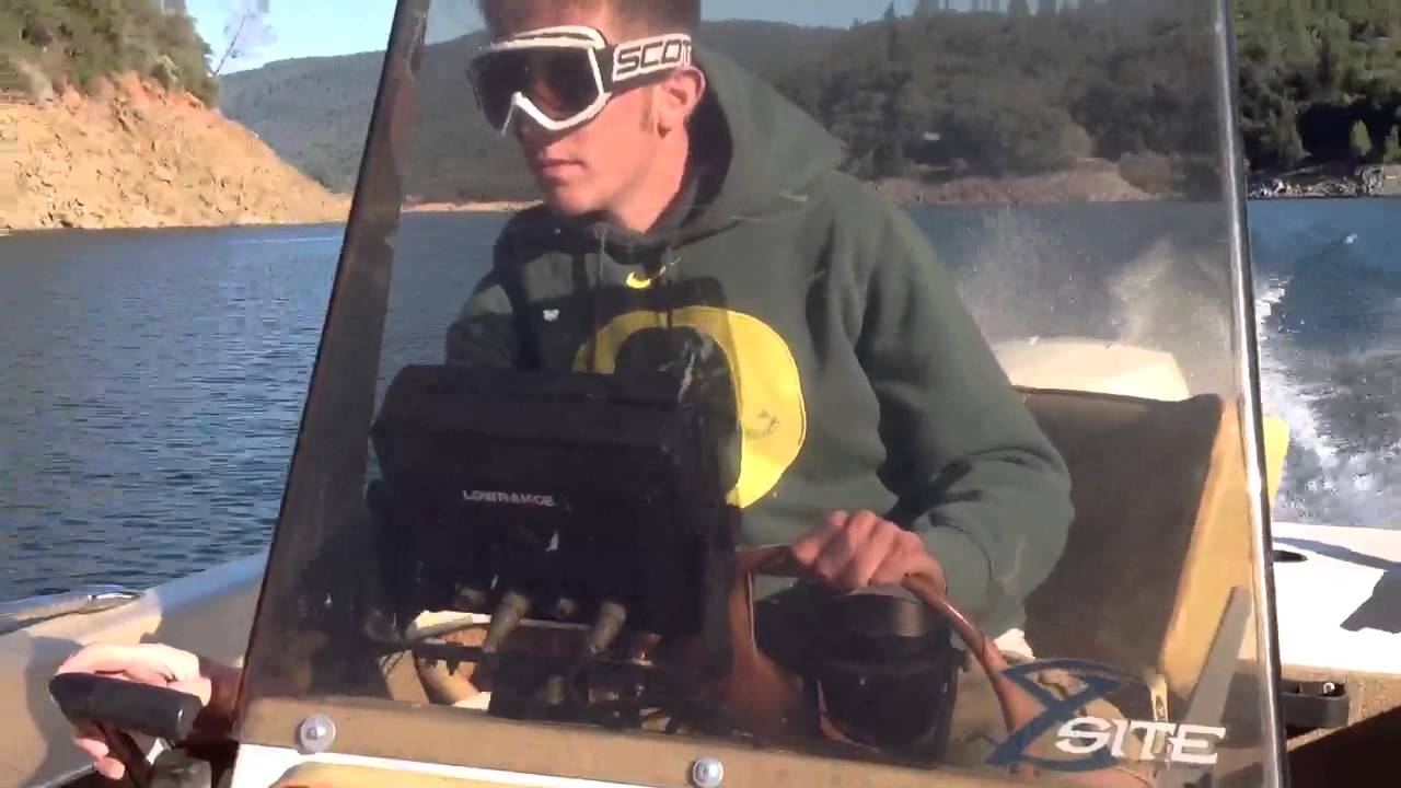 Cody drives Corwin Enterprises 15.5' boat with 90hp Johnson - YouTube
