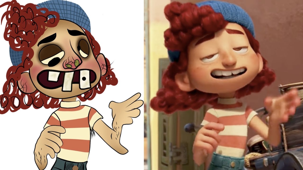 luca disney cartoon- luca and alberto - sea monster drawing meme ...