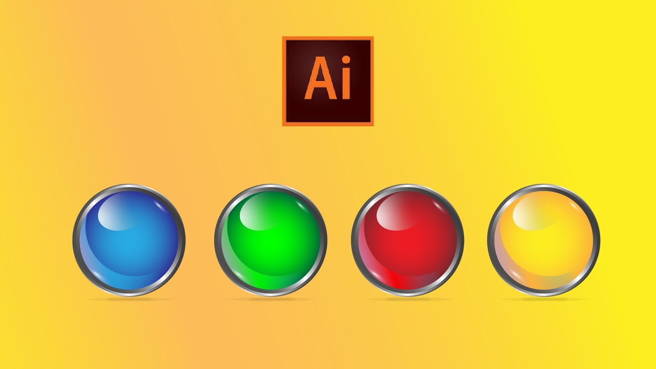 Glass Button Adobe Illustrator Tutorial - YouTube