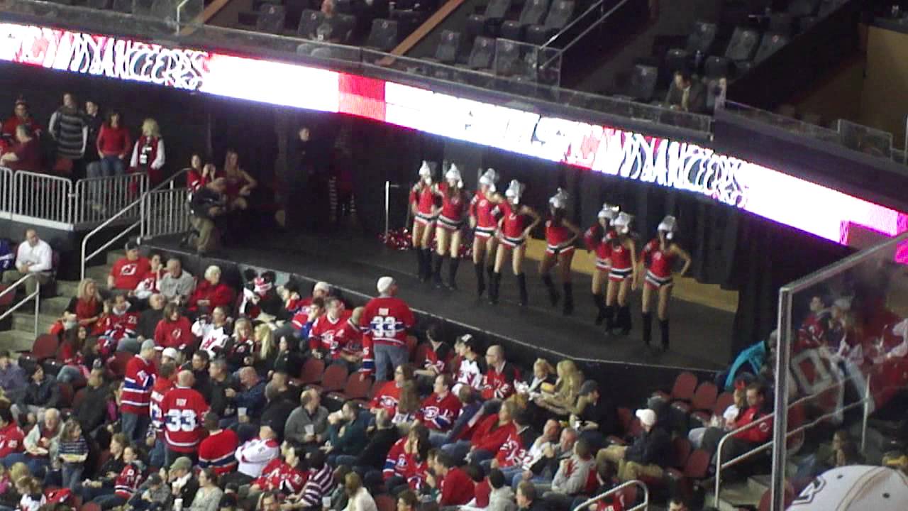 Cheerleaders in the Prudential Center for the New Jersey Devils ...