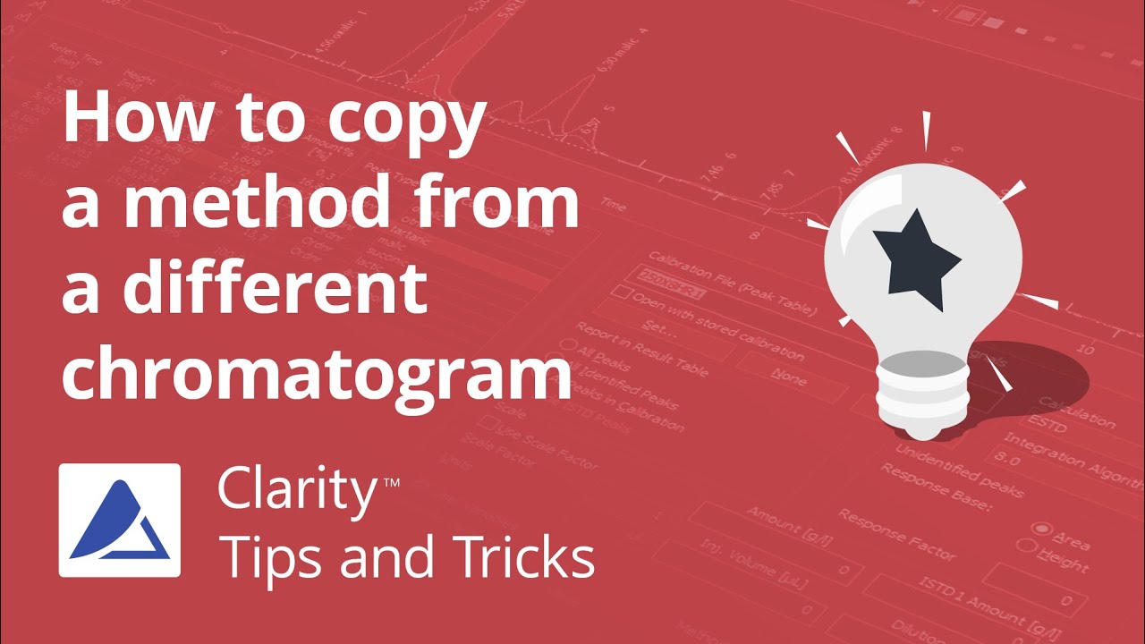 How to copy a method from a different chromatogram - YouTube