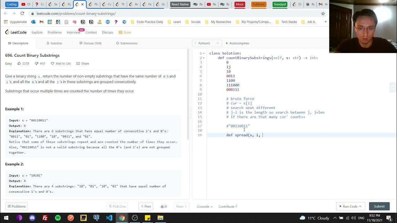 LeetCode - Easy - Count Binary Substrings - v1 - YouTube LeetCode - Easy - Count Binary Substrings - v1 - YouTube