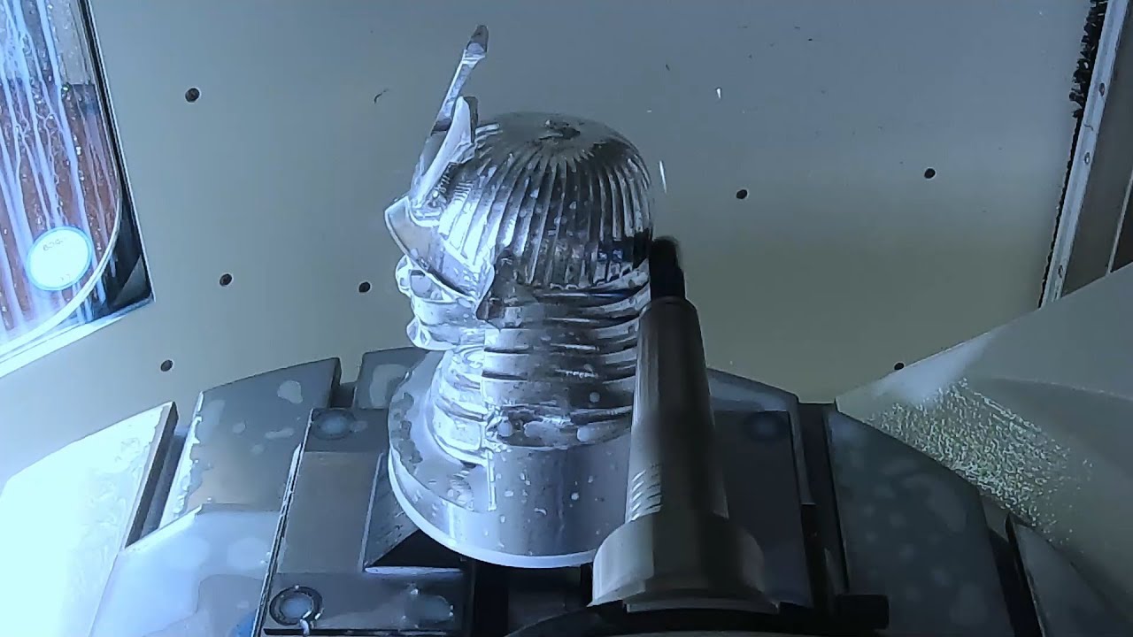 CNC Machining Samurai Kabuto - YouTube