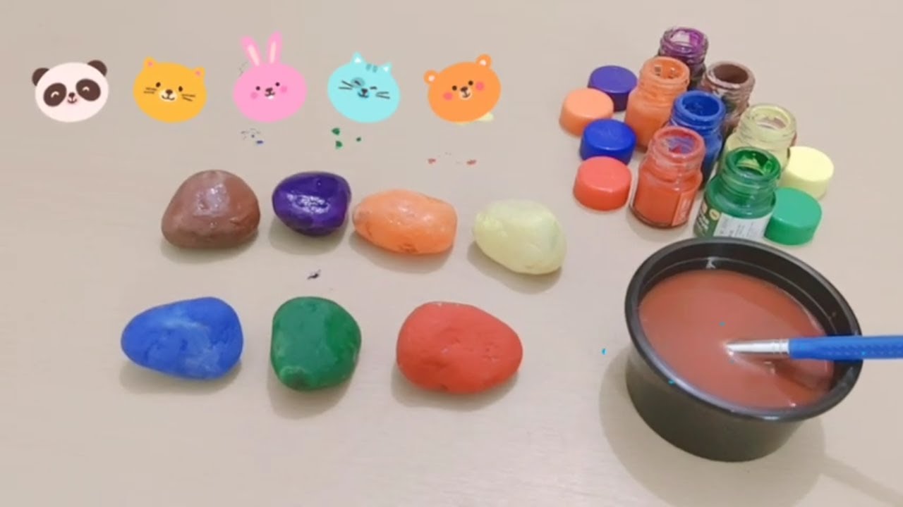 Learn Colors with Stone Painting | Preschool kids Activity - YouTube