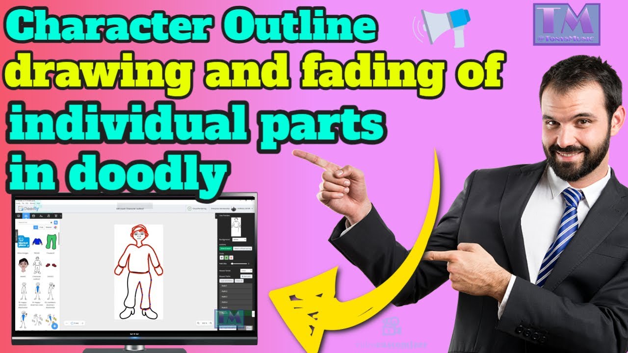 Character Outline drawing and fading of individual parts in doodly ...