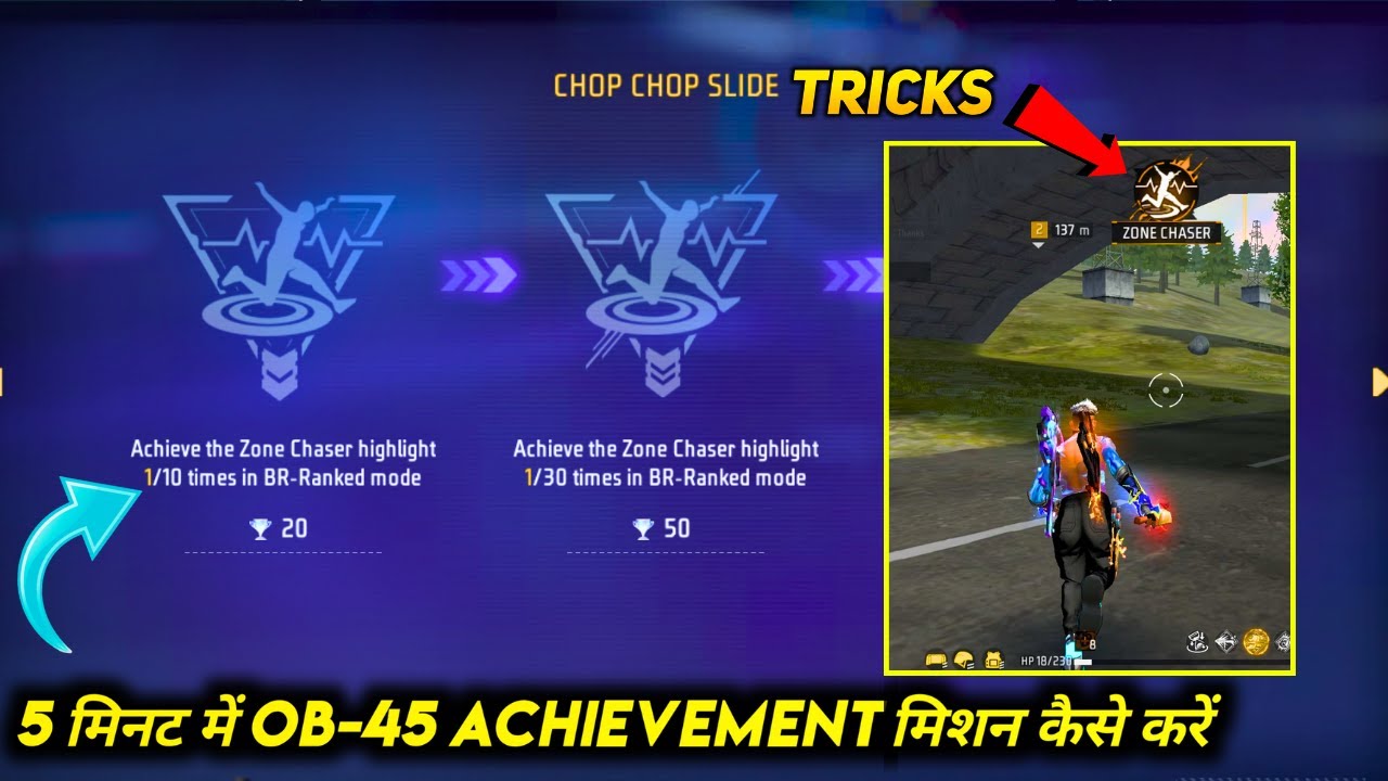 ZONE CHASER ACHIEVEMENT FF TRICK | CHOP CHOP SLIDE ACHIEVEMENT FREE ...