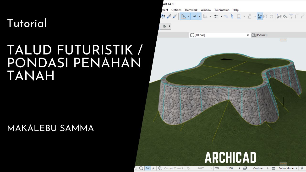 TALUD PONDASI BATU KALI ARCHICAD - YouTube