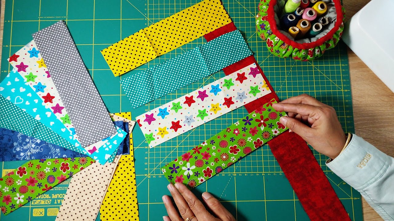 🍁Amazing idea of sewing with pieces of fabric🍀Easy patchwork trick ...