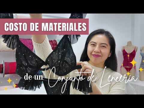 CÓMO CALCULAR COSTO DE MATERIALES DE UN CONJUNTO DE LENCERÍA SUPER FÁCIL
