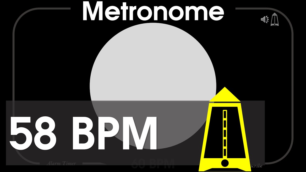 58 BPM Metronome - Adagio - 1080p - TICK and FLASH, Digital, Beats per ...