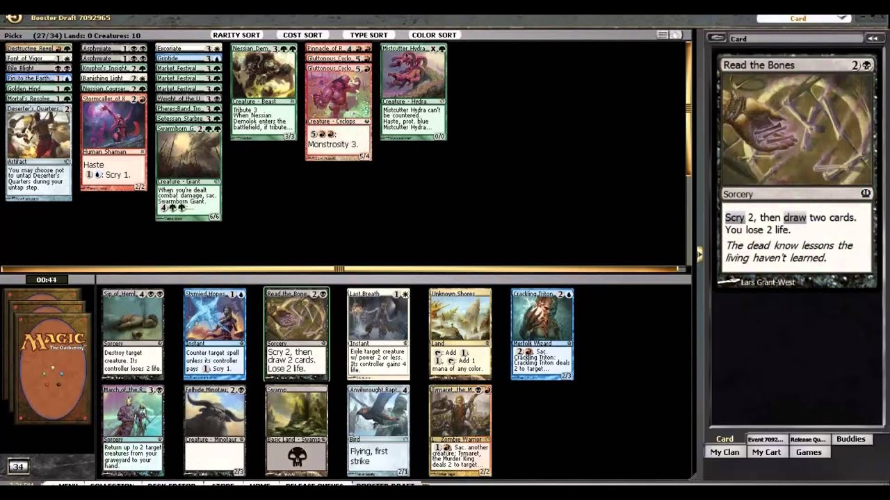 Magic The Gathering Online With Sam Theros Block Draft #1 The Draft ...