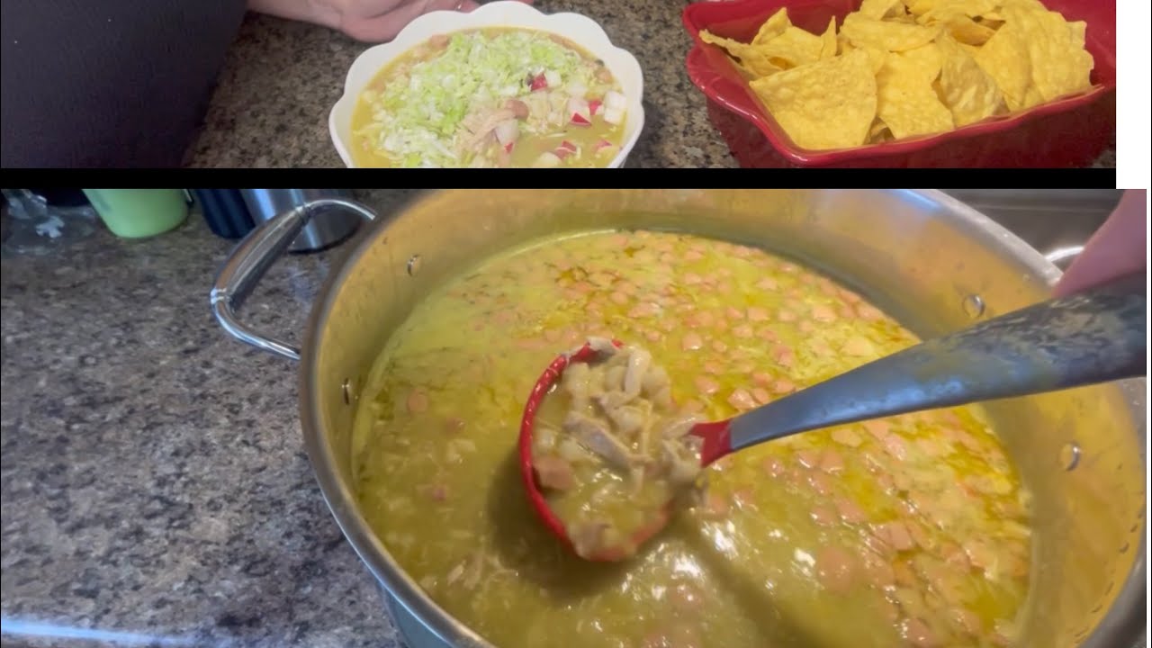 Pozole verde de pollo con tocino,jamon y salchicha usando la olla de 22 ...