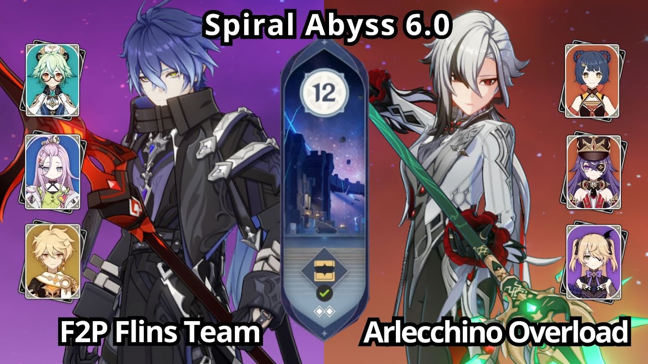 [F2P] C0 Flins Team & C0 Arlecchino Overload - Spiral Abyss Floor 12 ...