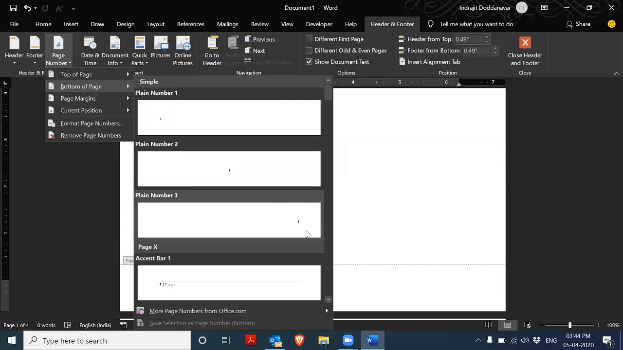 Different Header and Footer for Sections - YouTube