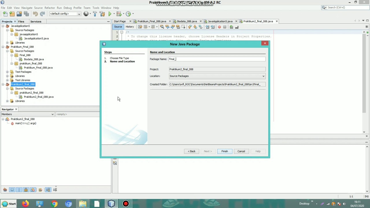 Netbeans 8.2 Project java--Class+Metode - YouTube