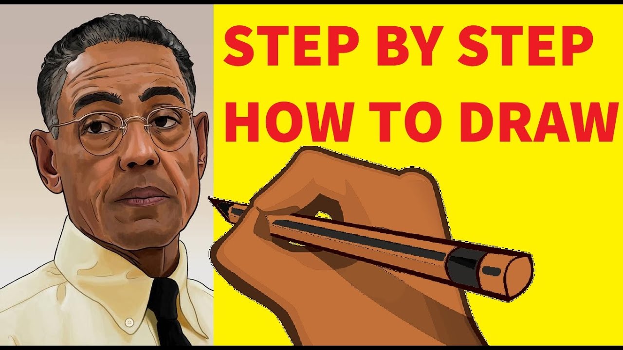 How to draw Gus Fring in 7 easy steps! Tutorial - YouTube