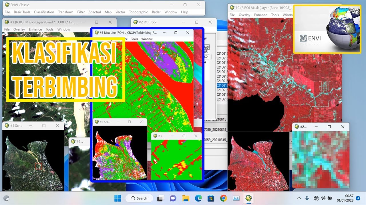 KLASIFIKASI CITRA SECARA TERBIMBING - ENVI Classic - YouTube