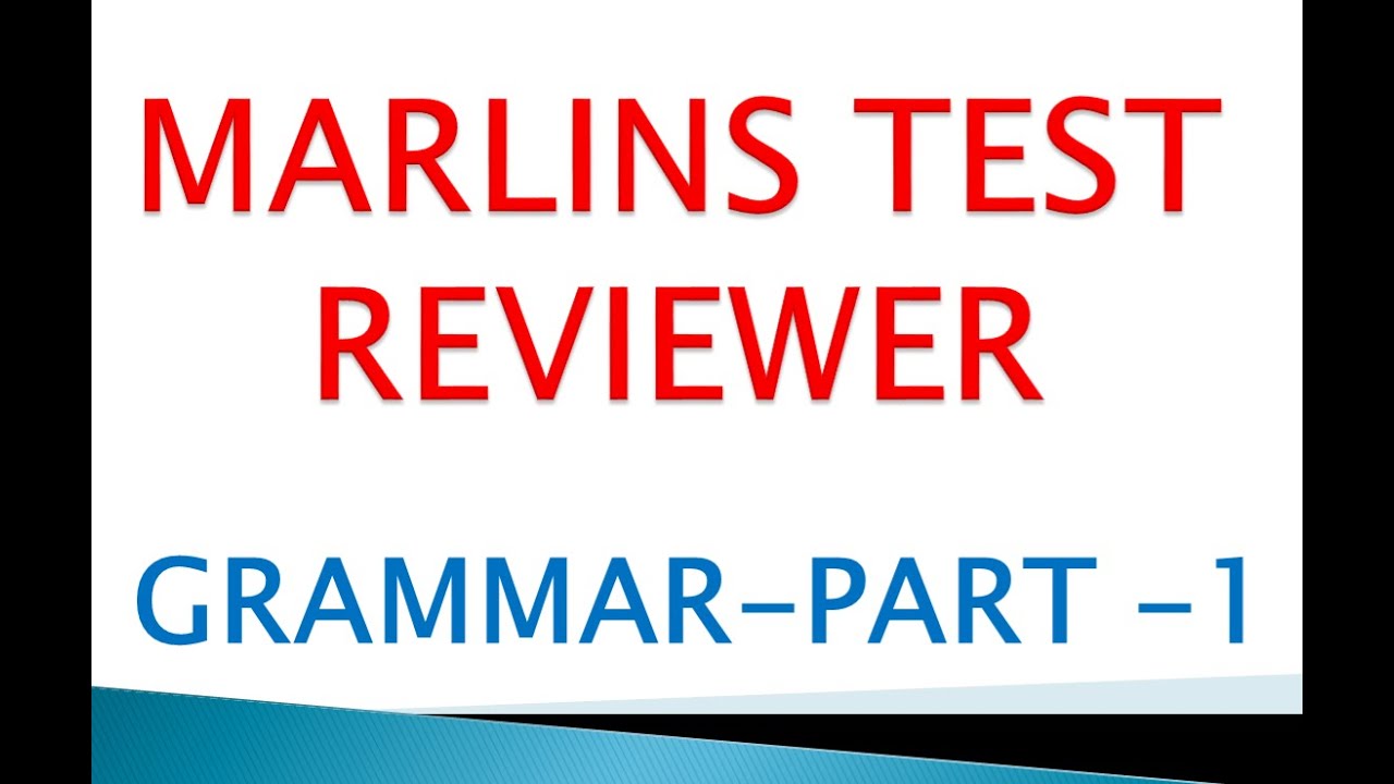 MARLINS TEST REVIEWER FOR SEAFARER - GRAMMAR - YouTube