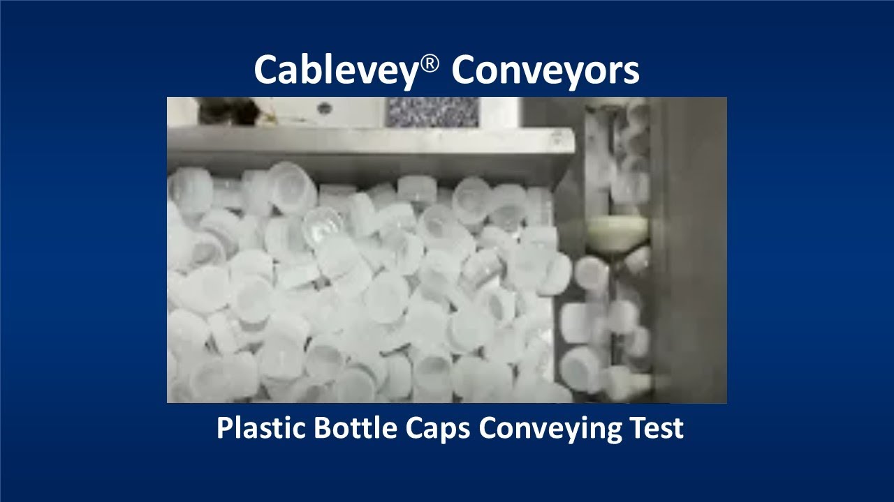 Cablevey® Conveyors - Plastic Bottle Caps Conveying Test - YouTube