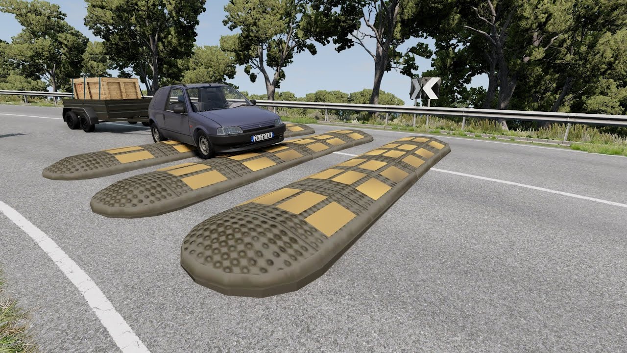 Cars VS Crazy Speed Bumps #2 - BeamNG Drive - YouTube