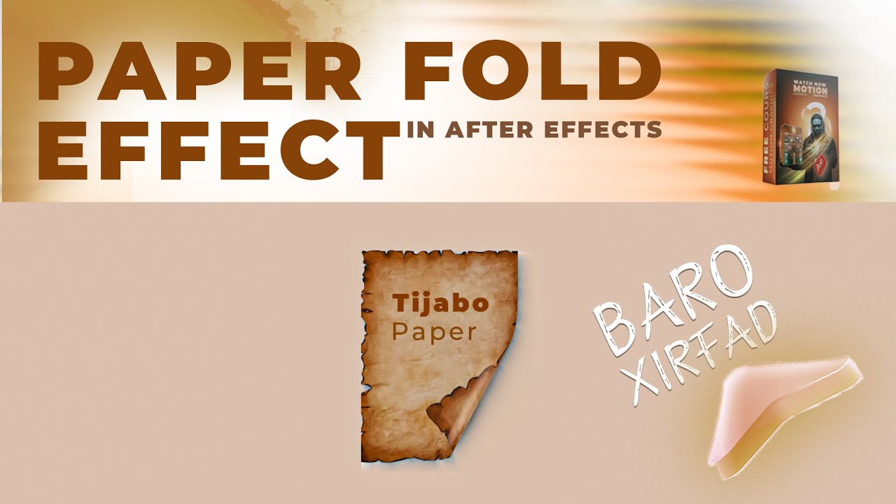 Sidee Losameyaa | Paper Fold Effect In After Effects - YouTube