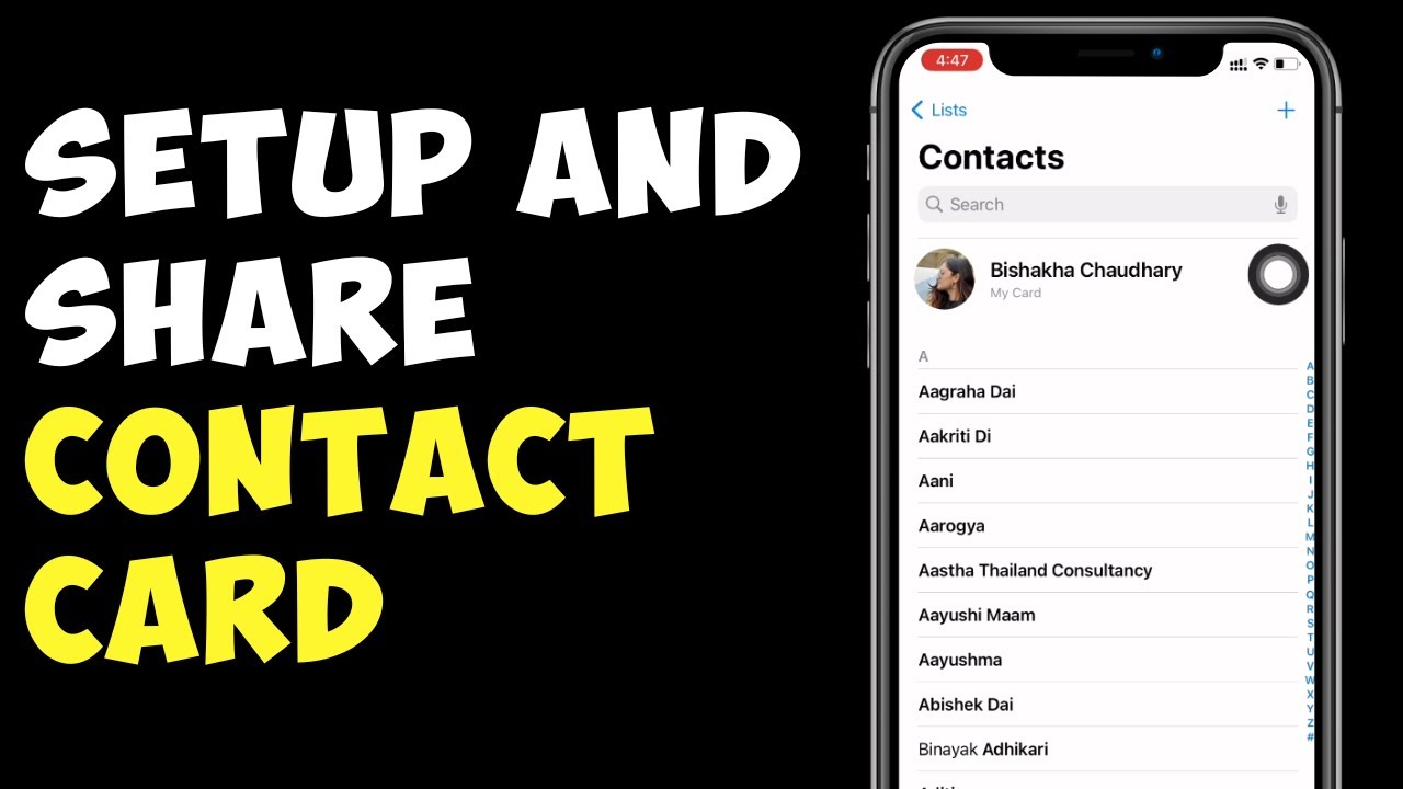 How To Setup and Share Contact Card on iPhone - YouTube