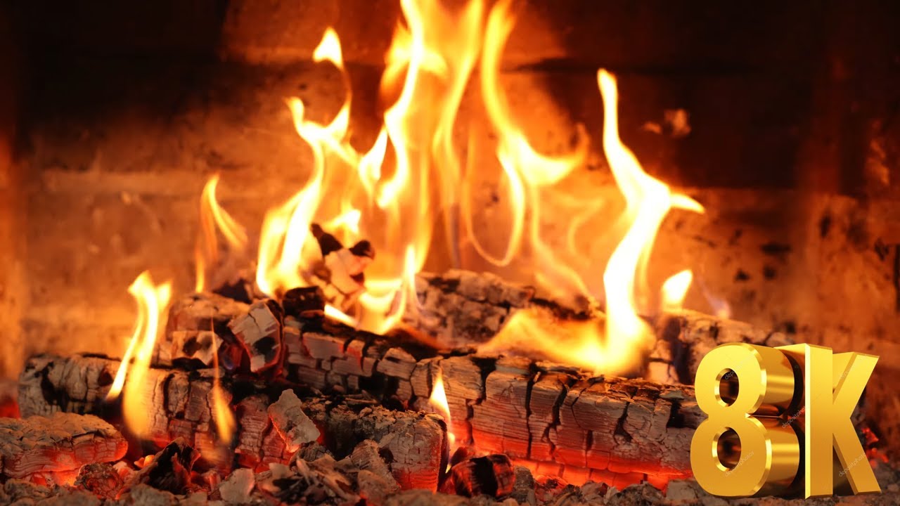 FIREPLACE 8K Upscale - YouTube
