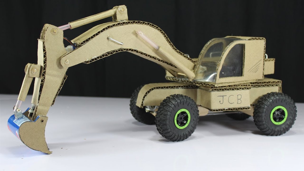 Hydradig JCB ! How to Build RC Hydradig JCB Out of Cardboard ! RC JCB ...