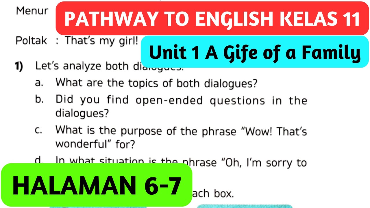 Pathway to English Kelas 11 Halaman 6 - 7 Unit 1 A Gift of a Family ...